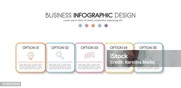 Concept Dune Infographie Dentreprise Avec 5 Options Vecteur Vecteurs
