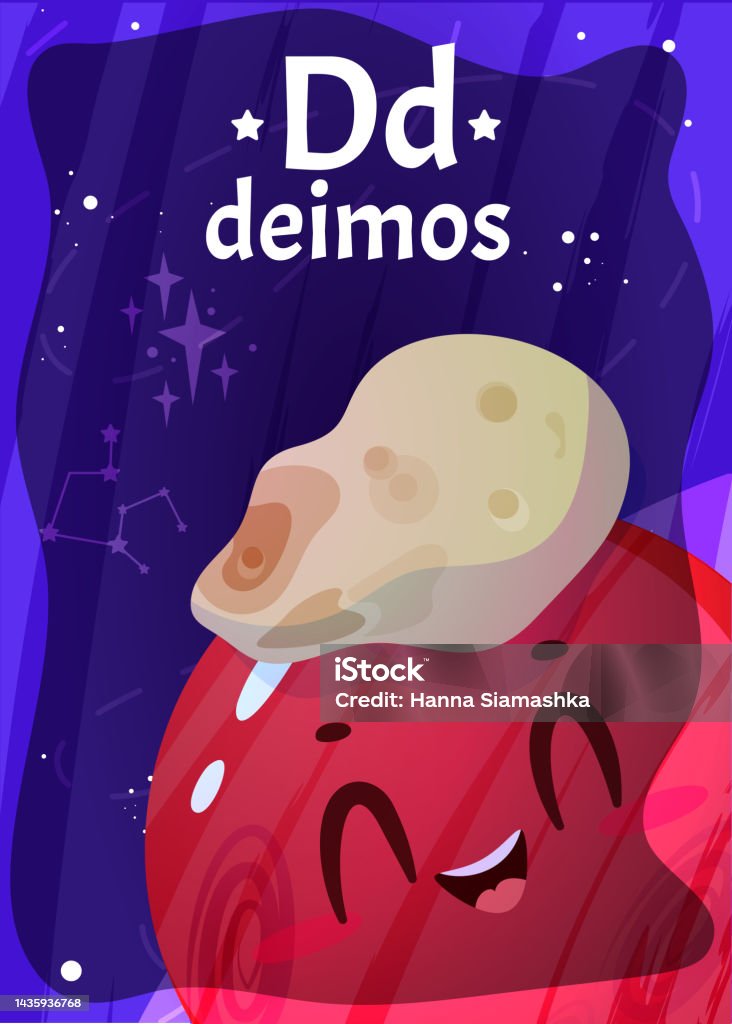 Kartu Flash Alfabet Ruang Cetak Kartun Dengan Huruf D Dan Deimos ... Kartu Flash Alfabet Ruang Cetak Kartun Dengan Huruf D Dan Deimos ...