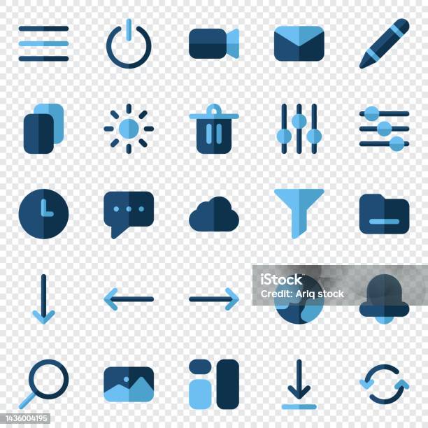 Ensemble Dicônes De Linterface Utilisateur Dans Un Style Plat Menu