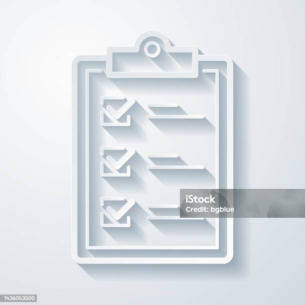Pressepapiers Avec Liste De Contrôle Icône Avec Effet De Découpage De