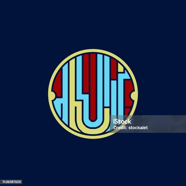 Logo Initial De Lalphabet Du Labyrinthe De La Lettre U Icône De