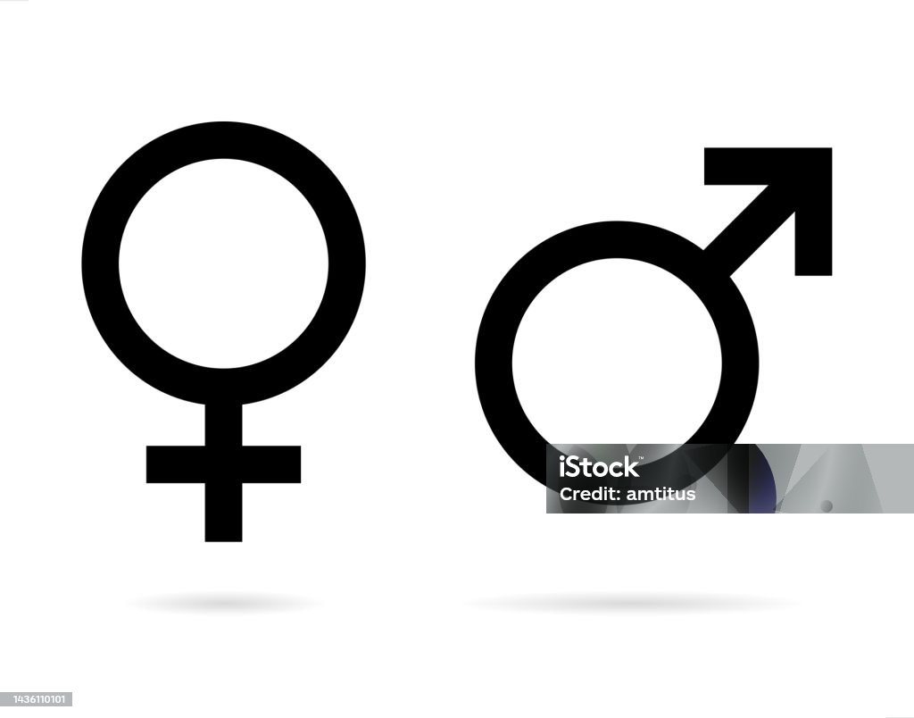 Simbol Perempuan Lakilaki Ilustrasi Stok Unduh Gambar Sekarang Bentuk Berpisah Konsep