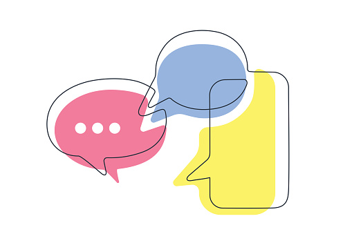 Cute Vector Speech Bubble Icon Line Art Stock Illustration Stock