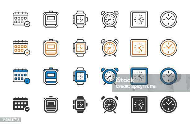 Icônes De Temps Signes De Minuterie Pictogramme De Lheure Date Du ... Icônes De Temps Signes De Minuterie Pictogramme De Lheure Date Du ...