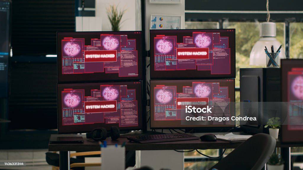 Multiple Monitors With Critical Error Message Flashing On Screens With