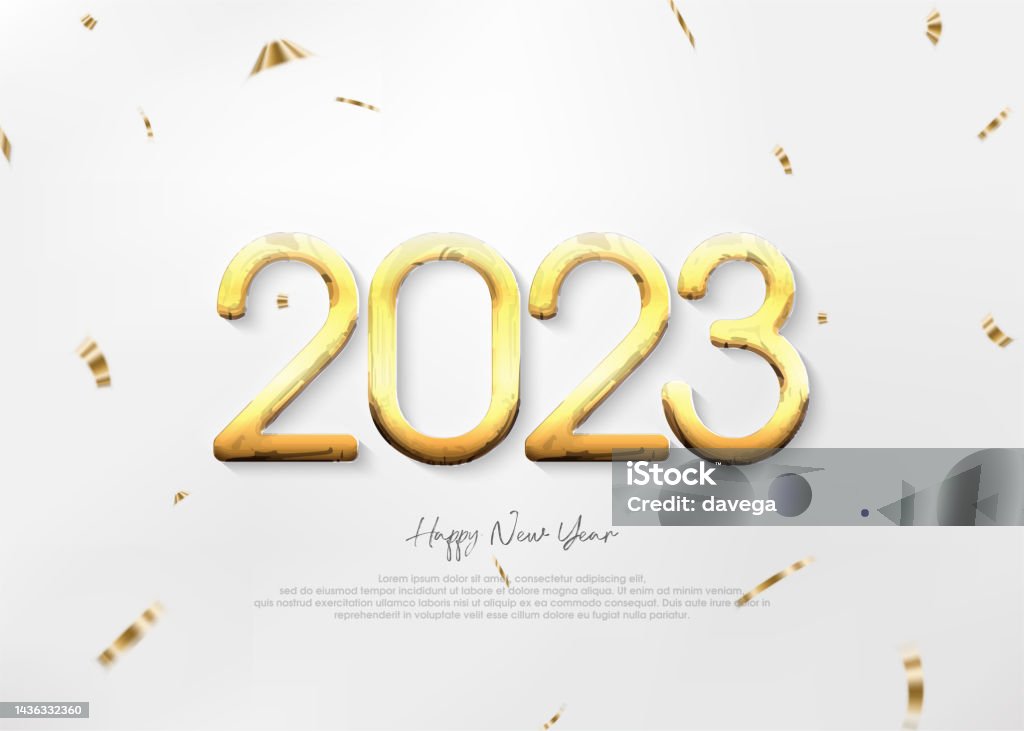 Happy New Year 2023 Shiny With Luxury Gold Numbers Stock Illustration ... Happy New Year 2023 Shiny With Luxury Gold Numbers Stock Illustration ...