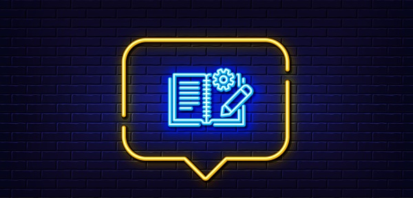 Icône De Ligne De Documentation Technique Panneau Dinstruction