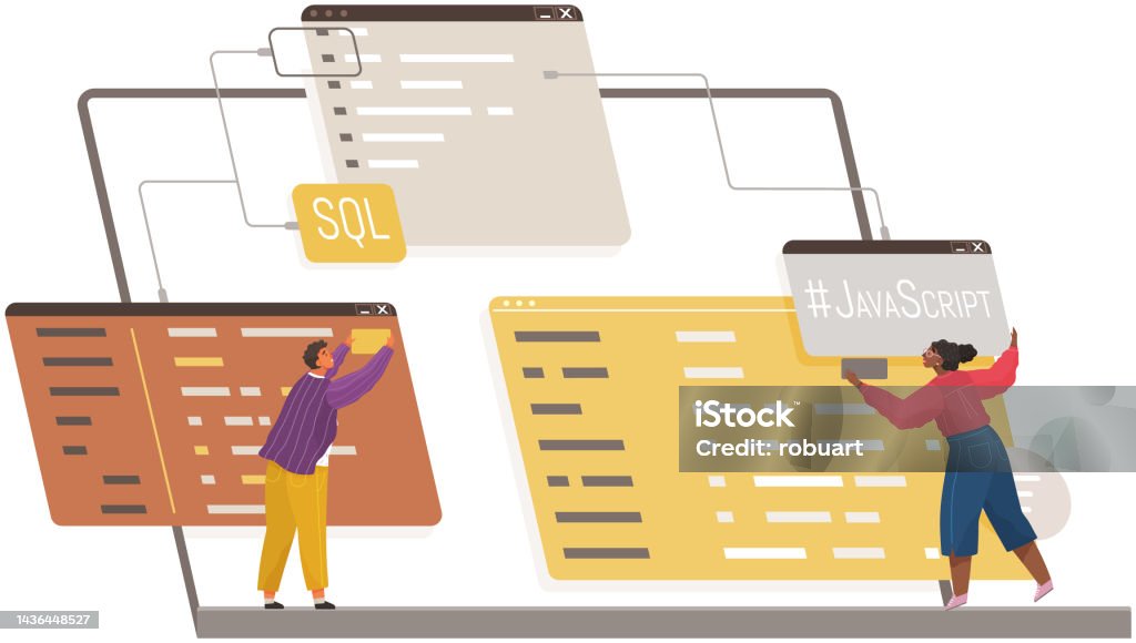 Programmer Engineering And Coding Set Of Programmers Working On Web