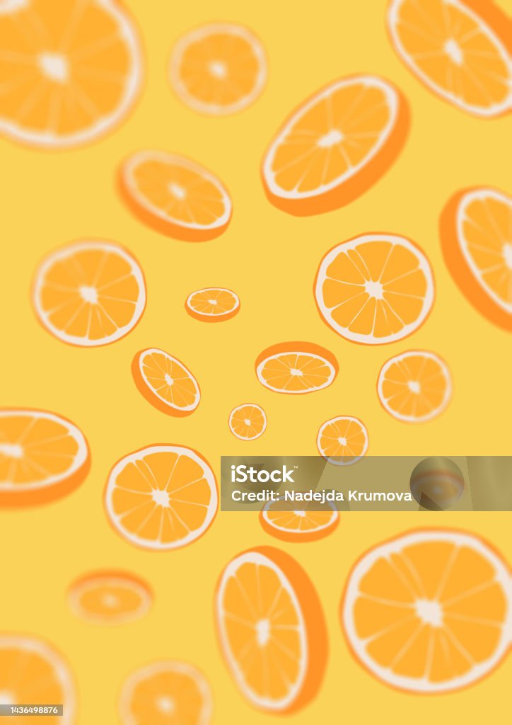 Buah Jeruk Jatuh Dengan Efek Blur Ilustrasi Stok Unduh Gambar