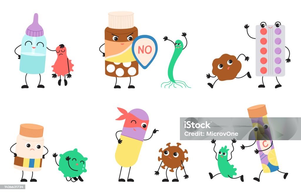 Ilustración de Píldoras De Dibujos Animados Y Escenas De Virus Los ... Ilustración de Píldoras De Dibujos Animados Y Escenas De Virus Los ...