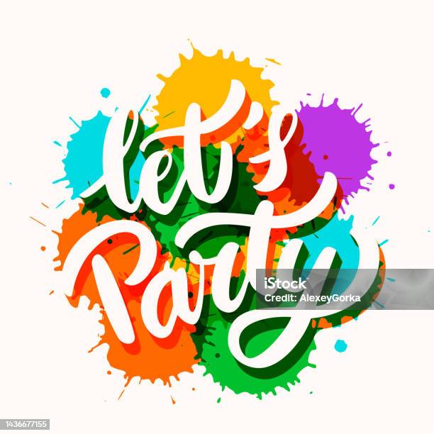 Lets Party Vector Lettering Banner Stock Illustration - Download Image ... Lets Party Vector Lettering Banner Stock Illustration - Download Image ...