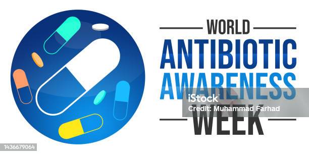 World Antibiotic Awareness Week Wallpaper Design With Tablets And
