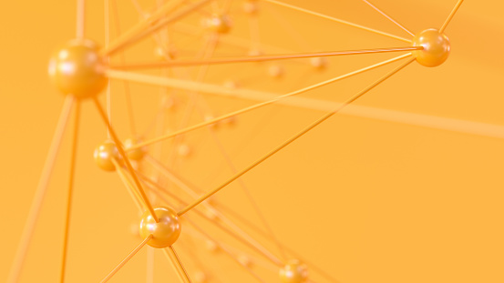 3d Abstract Structure Global Digital Mesh Network Molecule Blockchain
