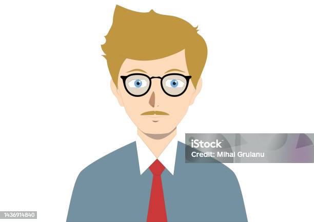 Brown Man With Glasses Cartoon People Stock Illustration Download Image Now Adult Avatar