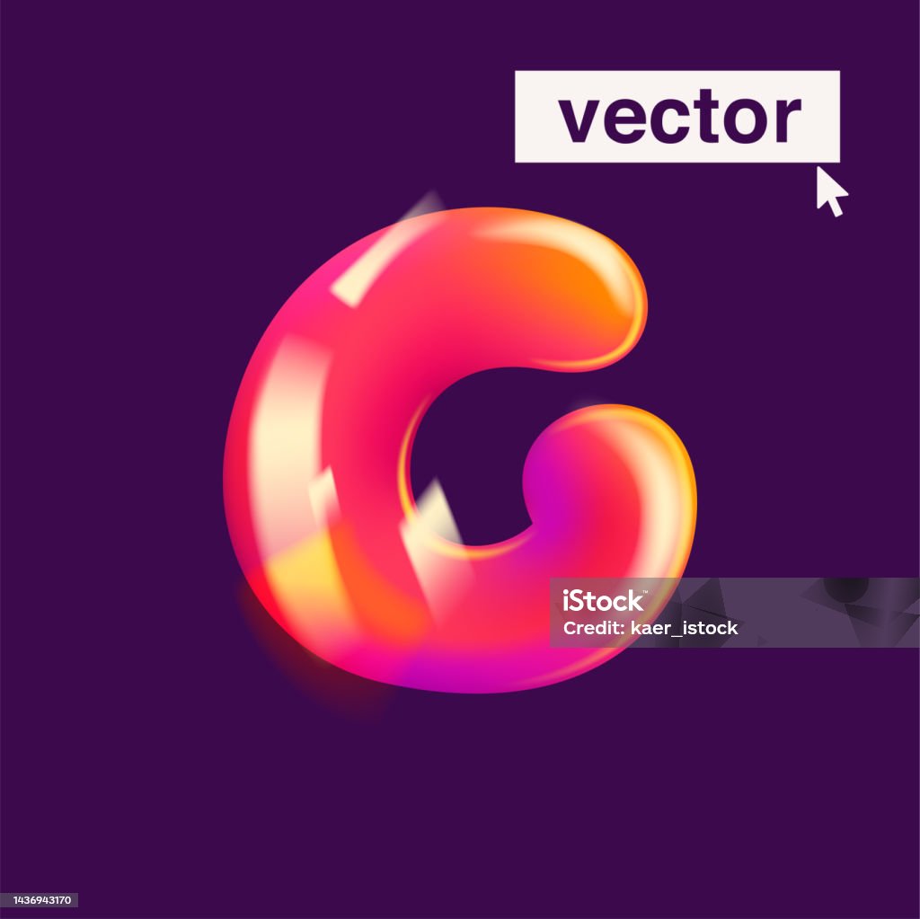 Ilustración De Logotipo De La Letra G Diseño 3d Realista En Estilo Globo De Dibujos Animados