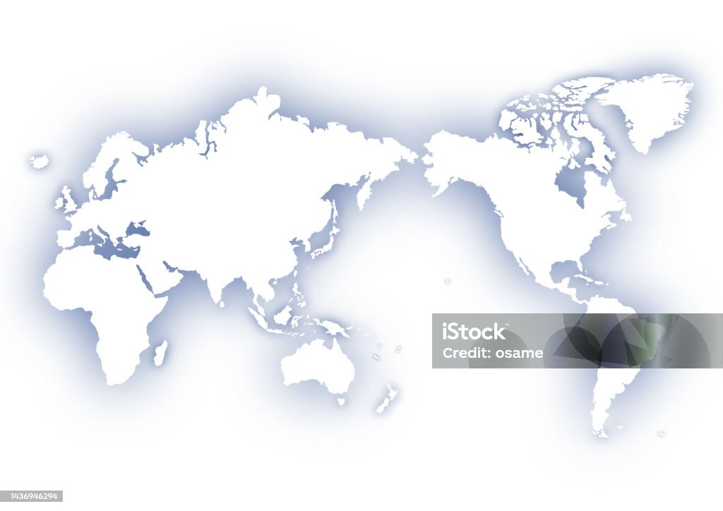 Carte Du Monde Conception Dombre Floue Bleue Fond Blanc Illustration