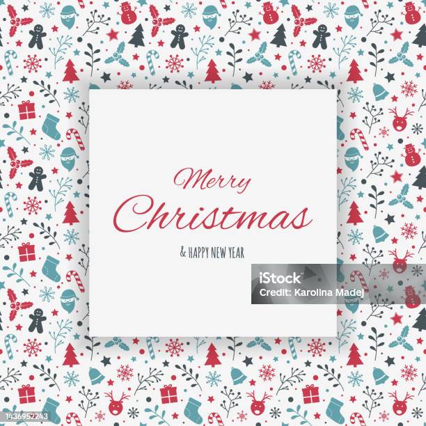 Konsep Kartu Ucapan Natal Dengan Dekorasi Latar Belakang Natal Dengan