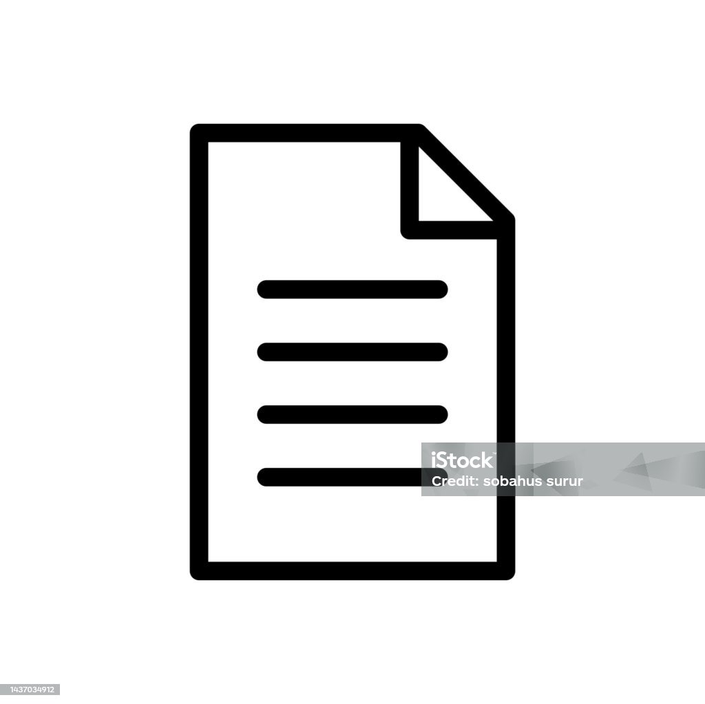 Document Paper Line Icon Illustration Simple Vector Design Editable