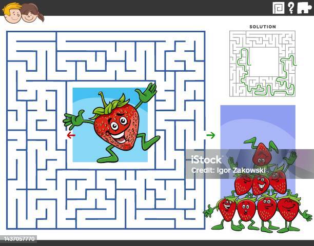 Maze Game With Cartoon Strawberries Fruit Characters向量圖形及更多休閒遊戲圖片 - iStock Maze Game With Cartoon Strawberries Fruit Characters向量圖形及更多休閒遊戲圖片 - iStock