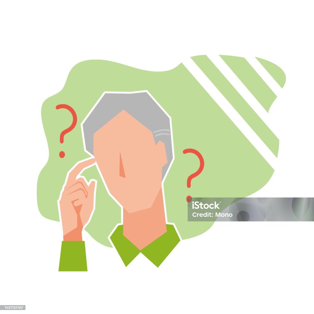 Forgetful Elderly Man Stock Illustration Download Image Now 60 69