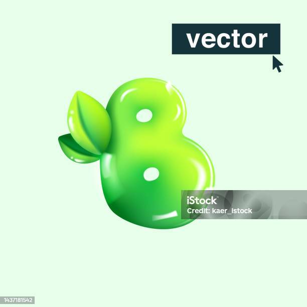Logo Écologique De Lettre B Dans Un Design 3d Réaliste Et Un Style