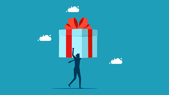 Dapatkan Bonus Besar Pengusaha Membawa Kotak Hadiah Besar Ilustrasi ... Dapatkan Bonus Besar Pengusaha Membawa Kotak Hadiah Besar Ilustrasi ...