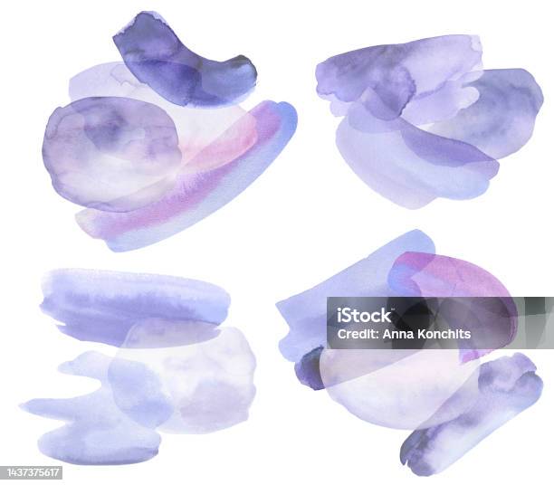 Formes De Pinceau De Teinture Daquarelle Violette Illustration