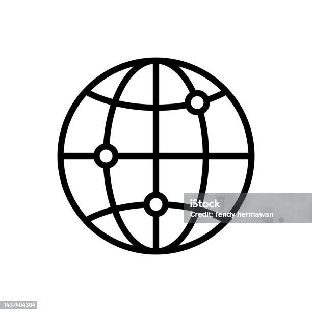 Internet Globe Icon Vector Design Template In White Background Stock