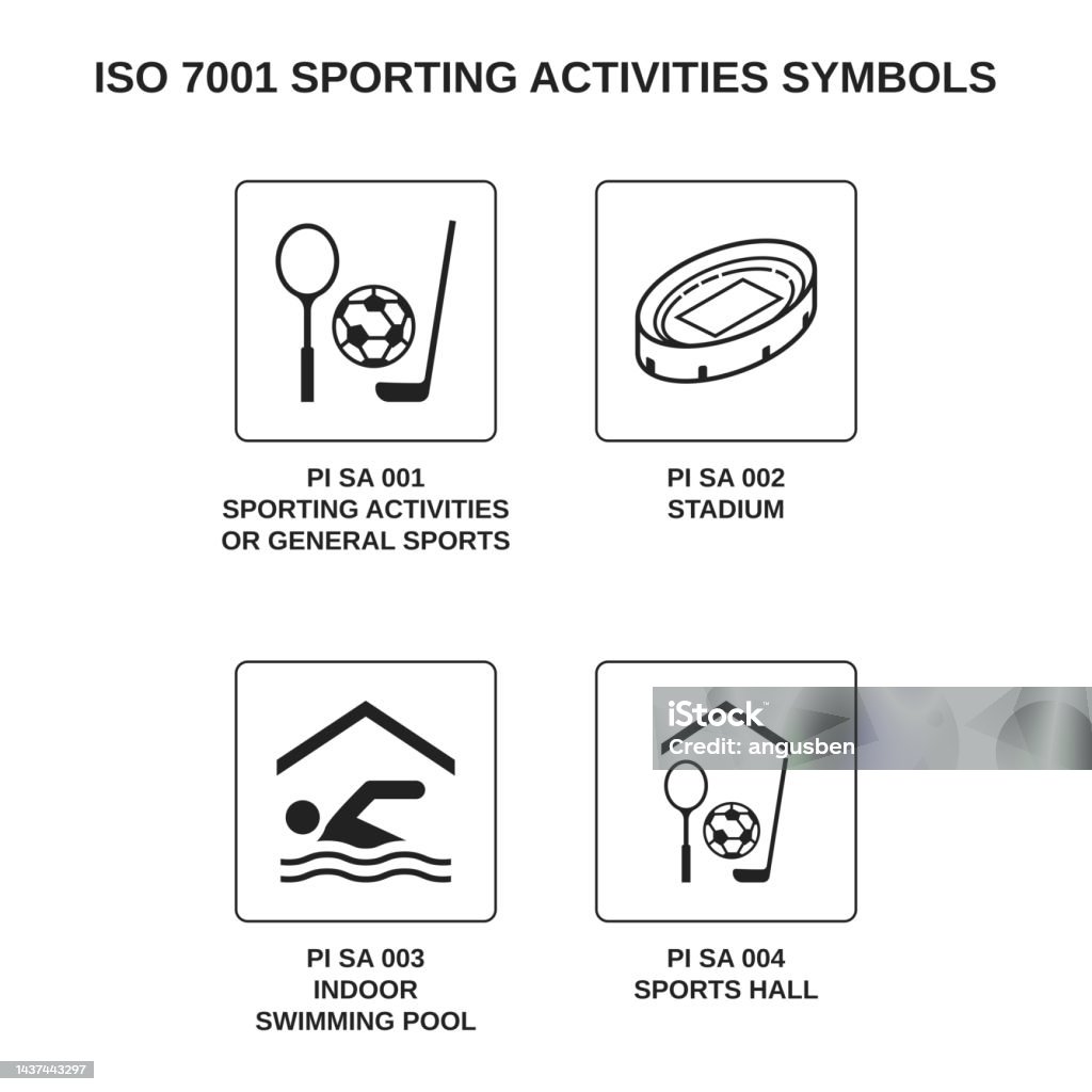 Iso 7001 Sporting Activities Symbols Stock Illustration Download