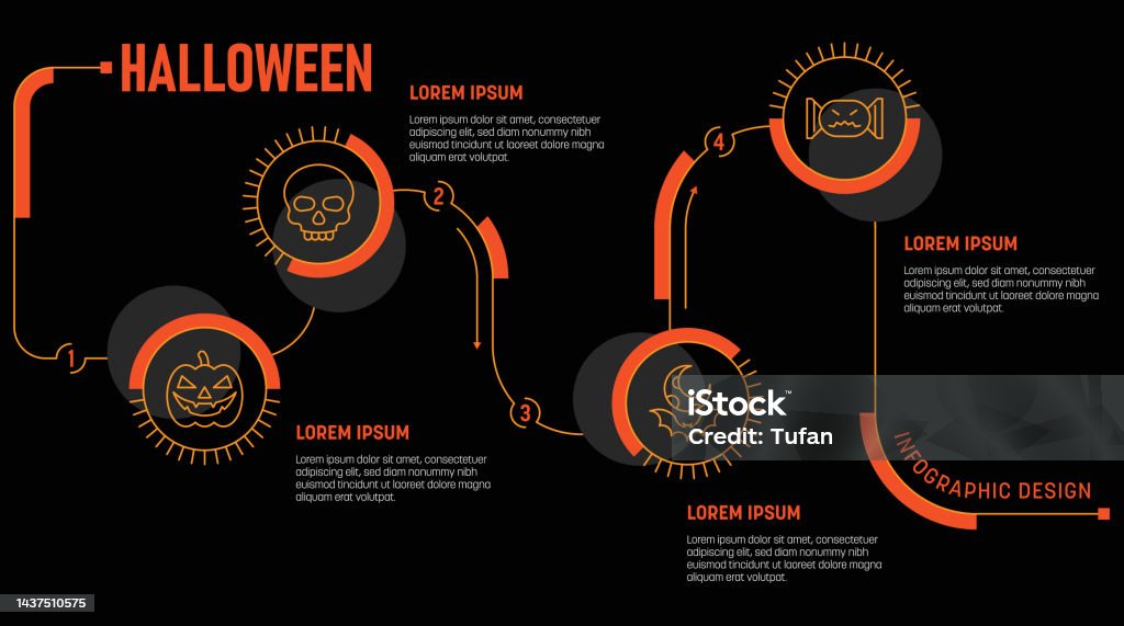 Halloween Infographic Template Halloween Holiday Concept Icon Banner