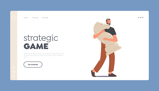 Modèle De Page De Destination De Jeu Stratégique De Planification Et De
