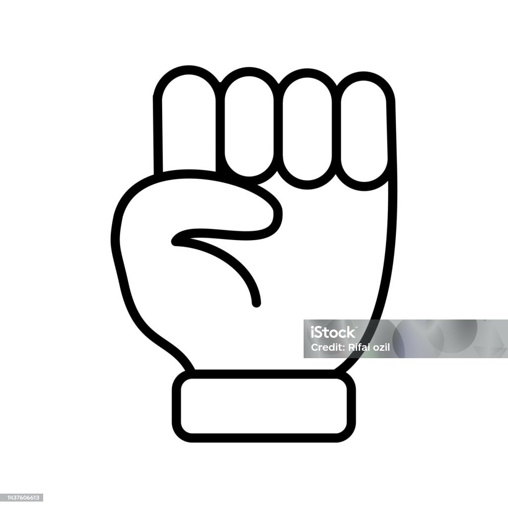 Protestation Power Fight Icône Logo Design Vector Template Illustration