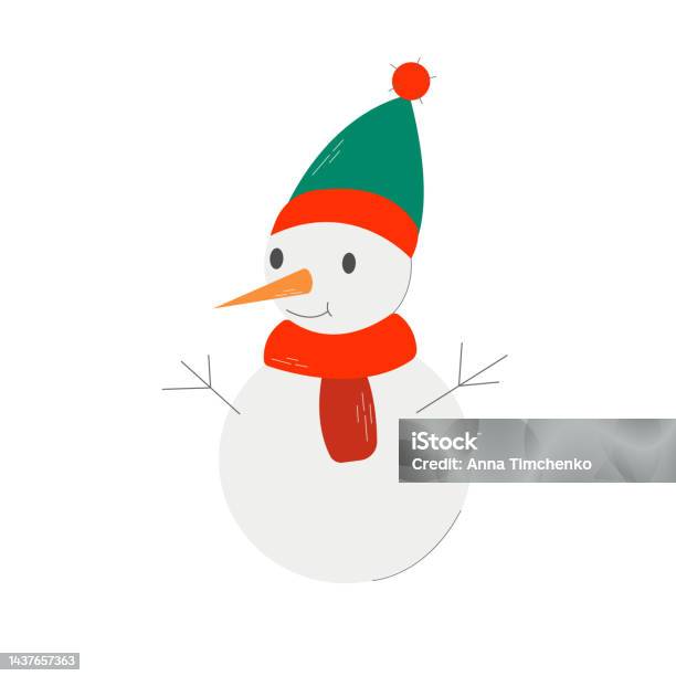 Kartun Manusia Salju Lucu Dengan Syal Dan Topi Desain Datar Natal ... Kartun Manusia Salju Lucu Dengan Syal Dan Topi Desain Datar Natal ...