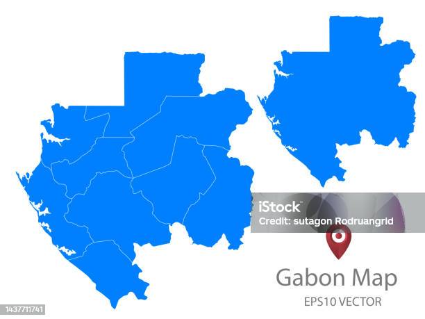 Carte Des Ensembles De Couplescarte Bleue Du Gabonvecteur Eps10