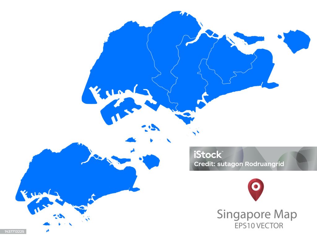 Carte Des Ensembles De Couples Carte Bleue De Singapour Vector Eps10