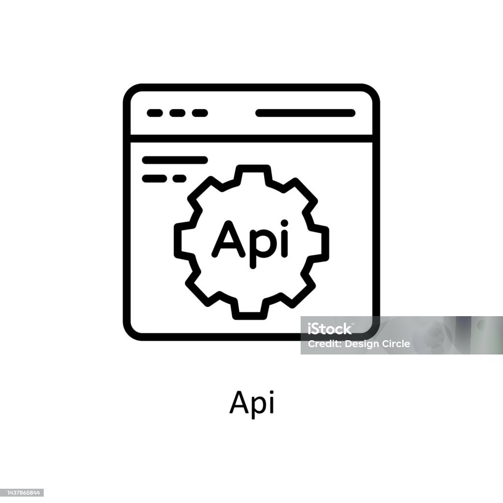 Api Vector Outline Icon Design Illustration Cloud Computing Symbol On