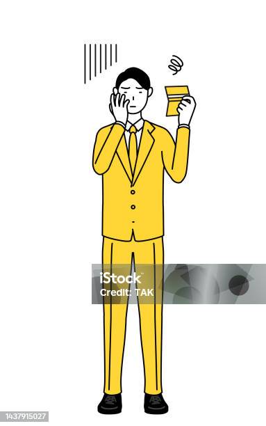 Simple Illustration De Dessin Au Trait Dun Homme Daffaires En Costume
