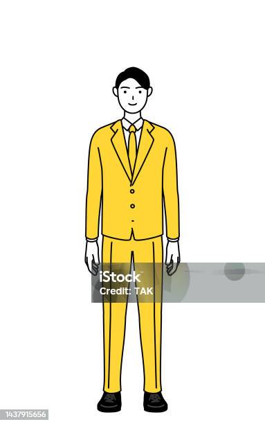 Simple Line Drawing Illustration Of A Businessman In A Suit Stock