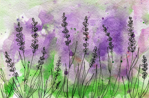 Dessin De Fleurs À Laquarelle Sur Fond Blanc Style Impressionniste