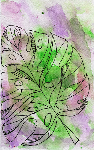 Dessin De Fleurs À Laquarelle Sur Fond Blanc Style Impressionniste