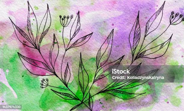 Dessin De Fleurs À Laquarelle Sur Fond Blanc Style Impressionniste