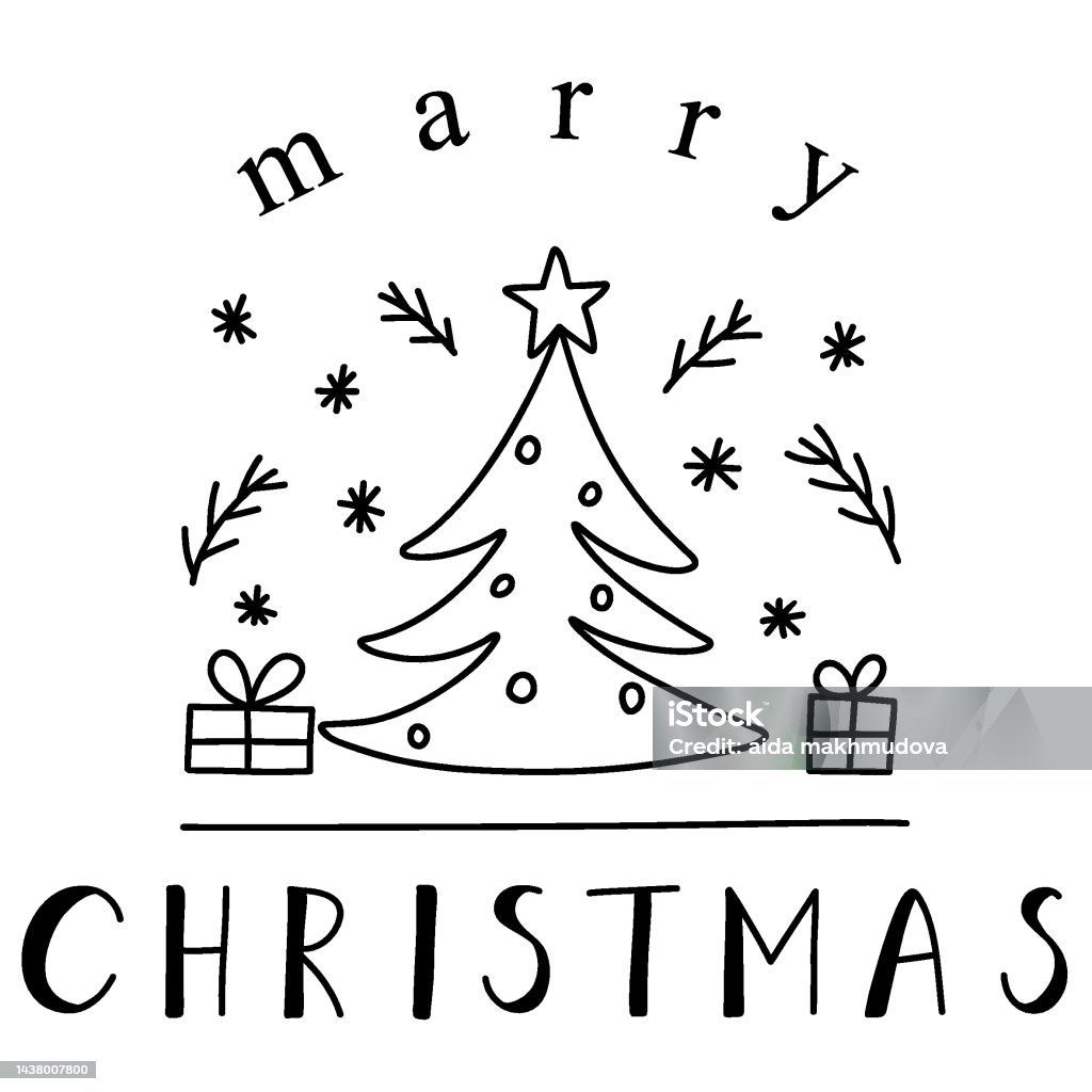 Christmas Card Hand Drawn Vector Stock Illustration Download Image