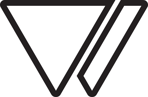 Abstract Folded Triangle Logo Illustration In Trendy And Minimal Style