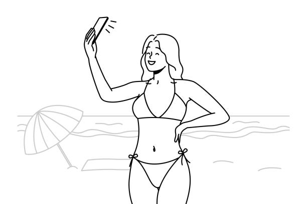 30 Real Woman Beach Illustrations Royalty Free Vector Graphics And Clip