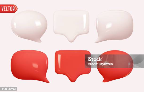 Koleksi Pidato Gelembung Warna Merah Dan Putih Teks Gelembung Dialog
