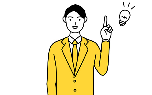 Simple Illustration De Dessin Au Trait Dun Homme Daffaires En Costume