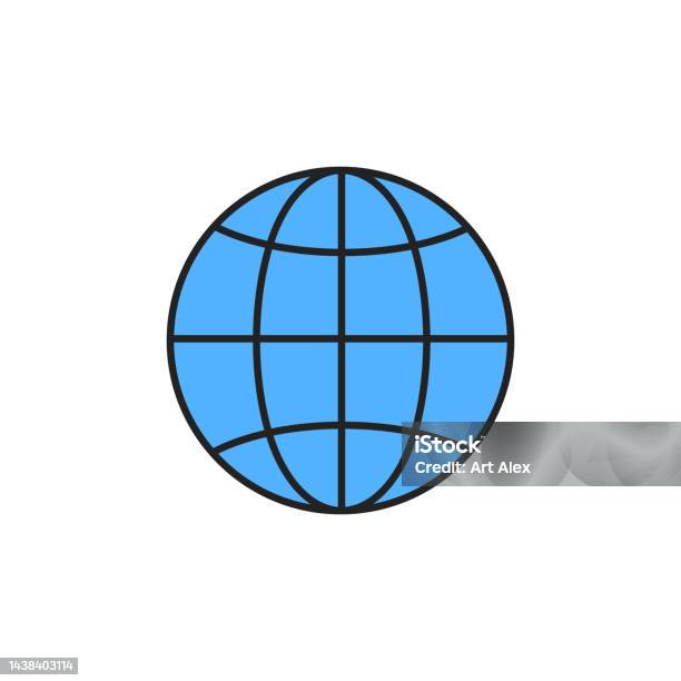 Internet Planet Icon High Quality Coloured Vector Illustration Stock