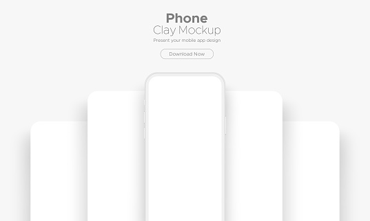 Clay Smartphone Mockup Dengan Layar Aplikasi Kosong Konsep Desain
