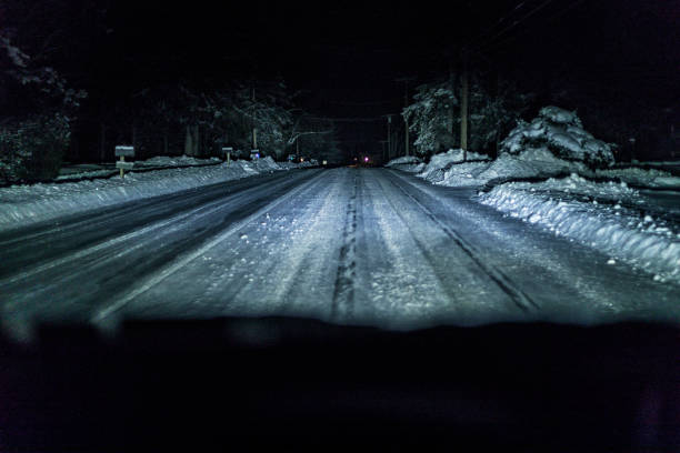Free Stock Photo of A car with headlights on a snowy road | Download ...