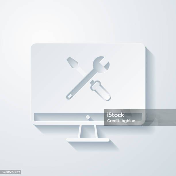 Paramètres De Lordinateur De Bureau Outils Icône Avec Effet De